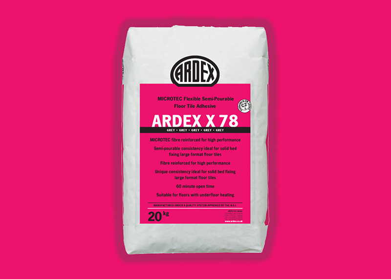 Fibre-reinforced, polymer-modified flexible floor tile adhesive - Coverings