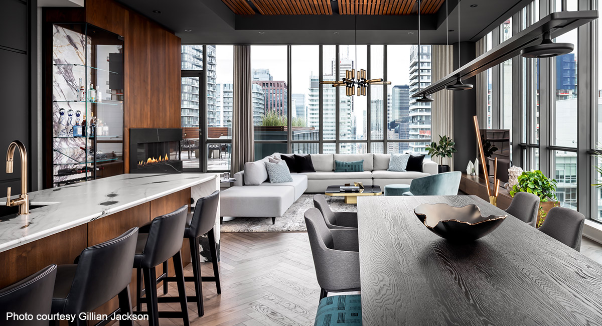 Masculine Design Defines Condo Penthouse Reno - Coverings